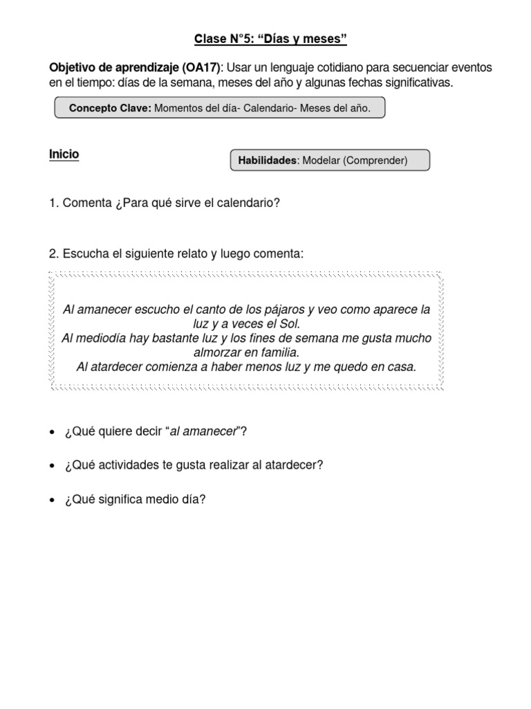 Días y Meses para Primer Grado | PDF | Calendario