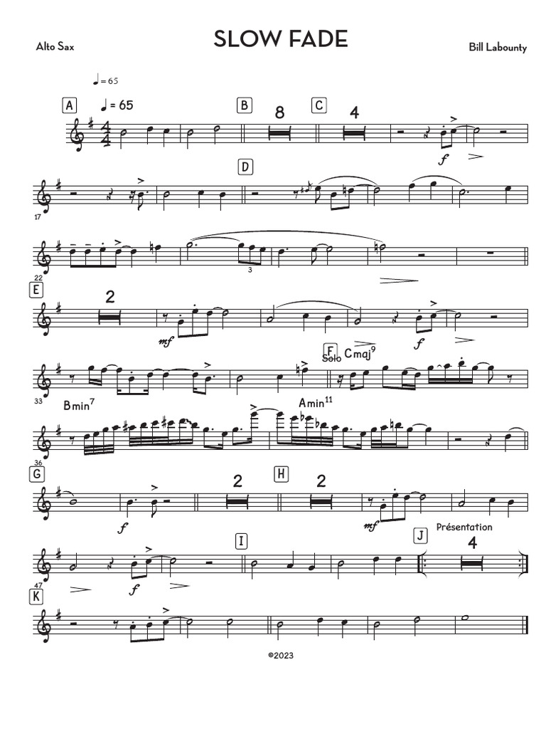 Slow Fade - Alto Sax | PDF