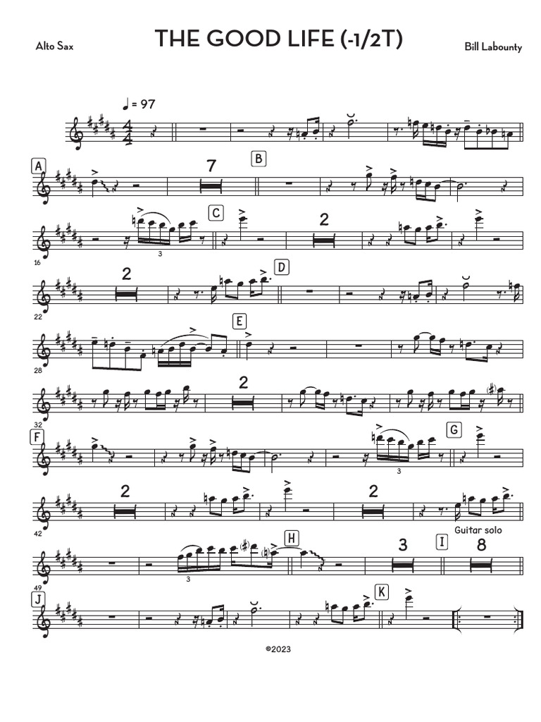 The Good Life - 1:2T - Alto Sax | PDF