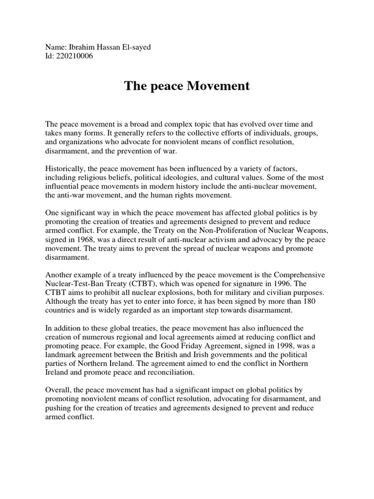 Peace Study Assign | PDF