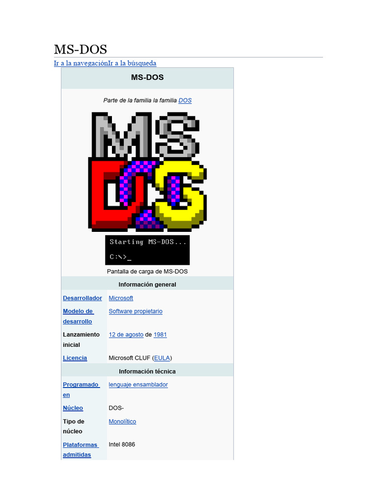 MS-dos-comandos | PDF | Dos | Archivo de computadora