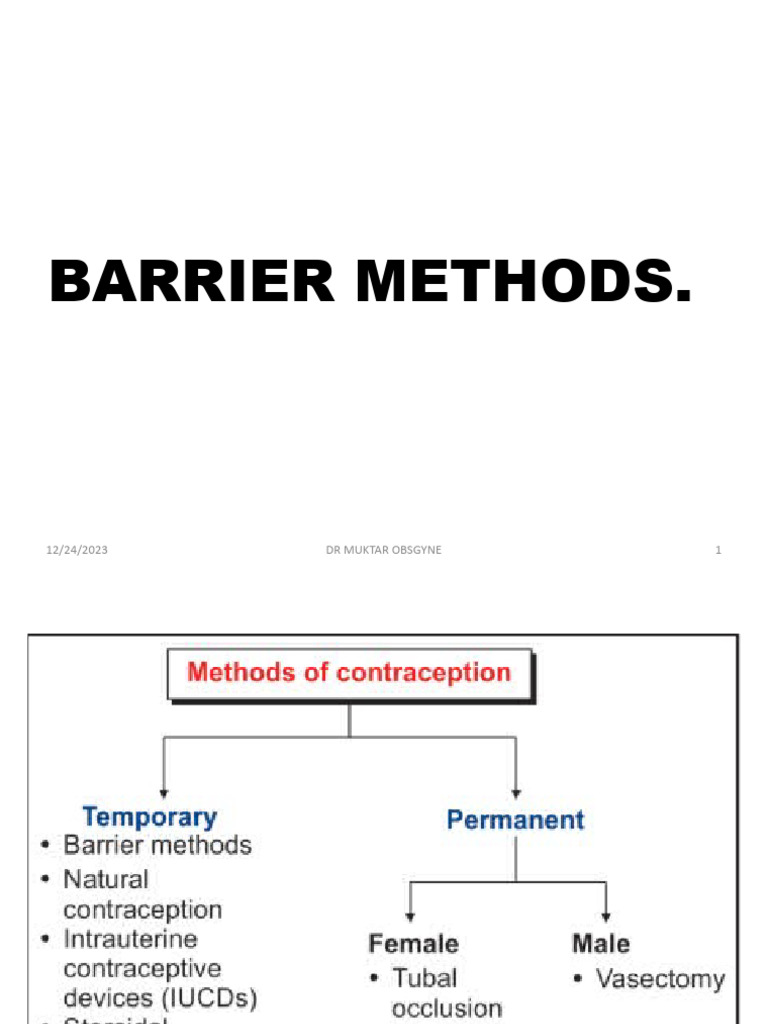 Barrier Methods. | PDF | Condom | Sexually Transmitted Infection