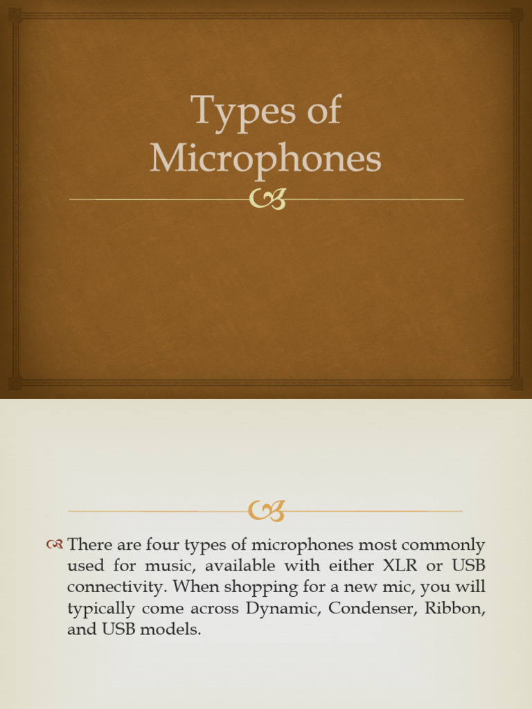 Types of Microphones | PDF | Microphone | Audio Engineering