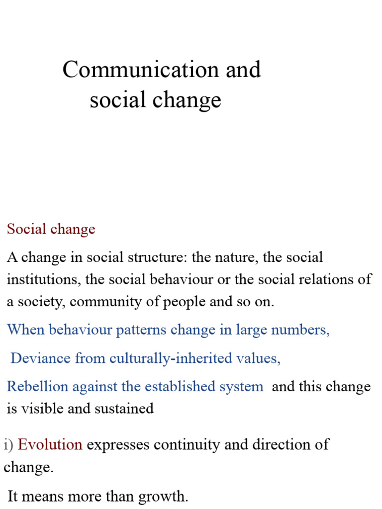 Communication and Social Change 1 | PDF | Max Weber | Knowledge