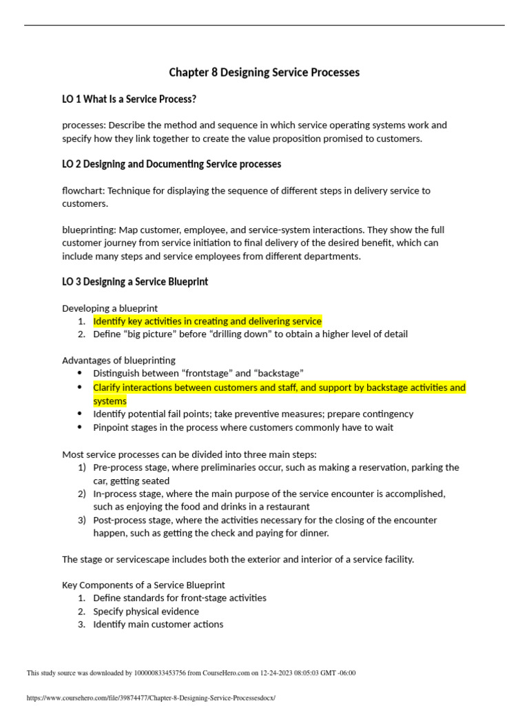 Chapter 8 Designing Service Processes | Download Free PDF | Economies ...