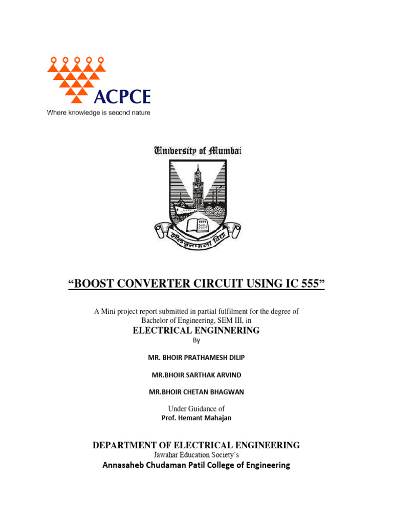 555 Timer Boost Converter Project | PDF | Mosfet | Electrical Network