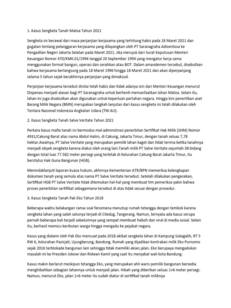 Kasus Sengketa | PDF