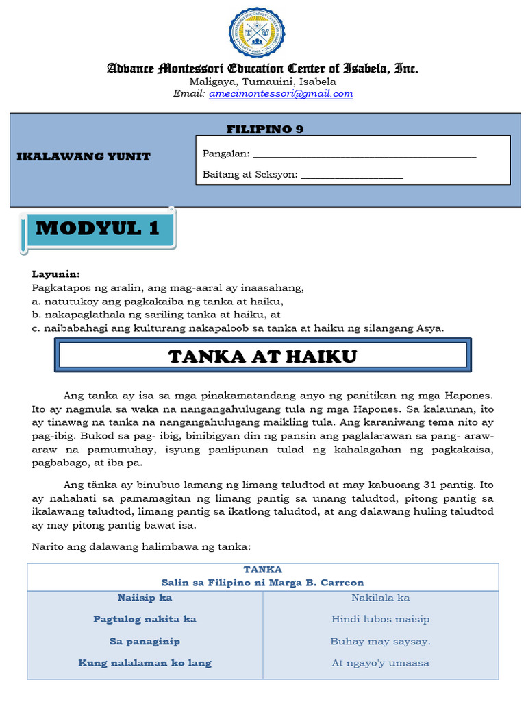 Filipino q2 Modyul | PDF