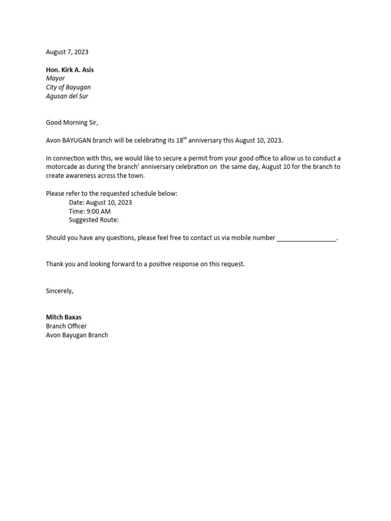 Motorcade Letter | PDF | Home & Garden