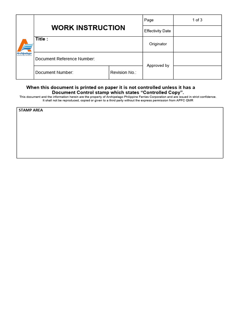 Work Instruction Template | PDF