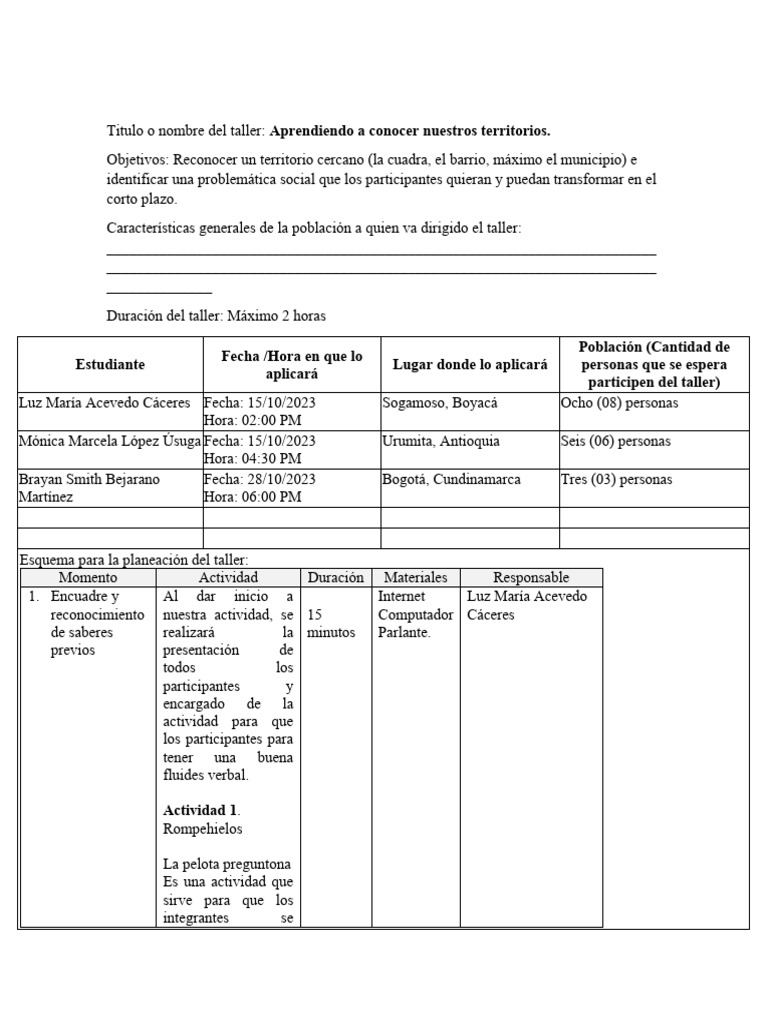 Esquema para El Diseño de Un Taller | PDF