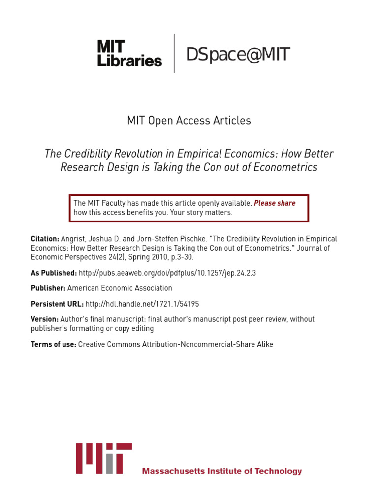 Angrist y Pitschke 2010 | PDF | Econometrics | Regression Analysis