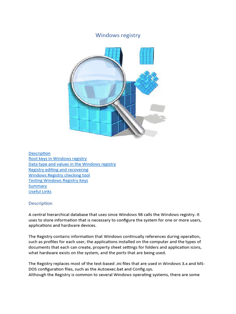 Windows Registry | PDF | Windows Registry | Computer Programming