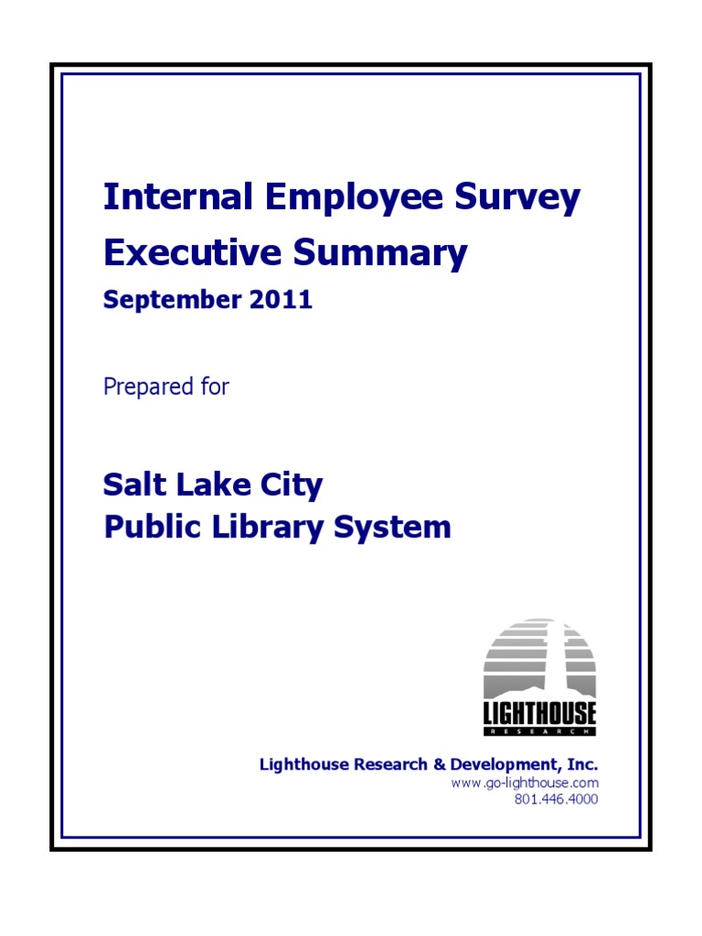 Salt Lake City Library Employee Survey Summary | PDF | Survey ...