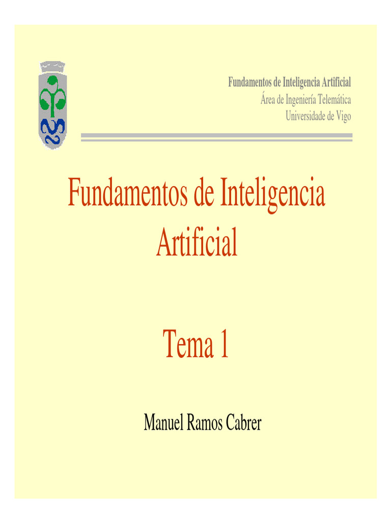 XVII-Fundamentos de IA | PDF | Inteligencia artificial | Inteligencia ...