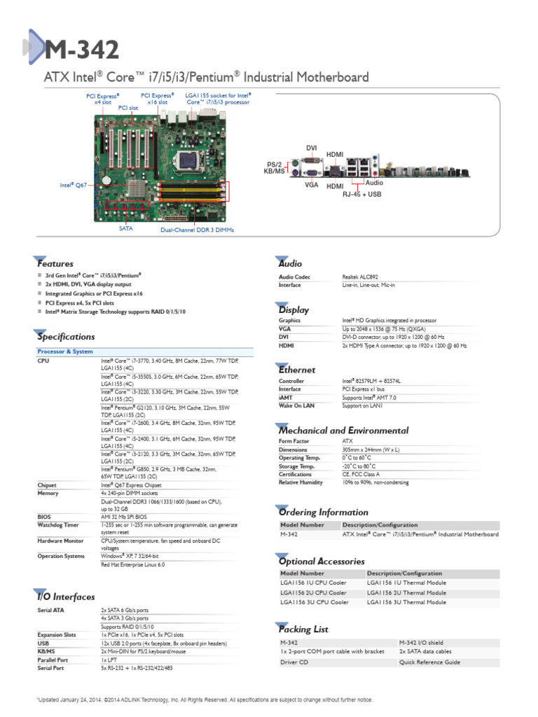 M-342 Datasheet en 1 | PDF | Hdmi | Manufactured Goods