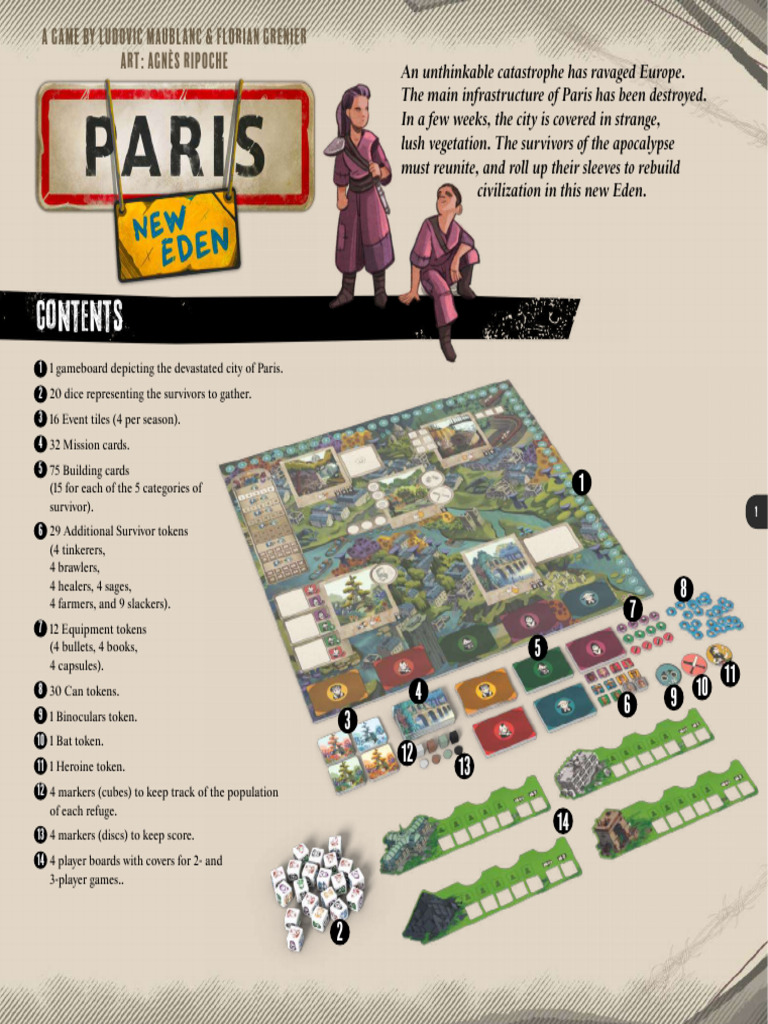 Post-Apocalyptic Paris Board Game | PDF | Playing Cards | Card Games