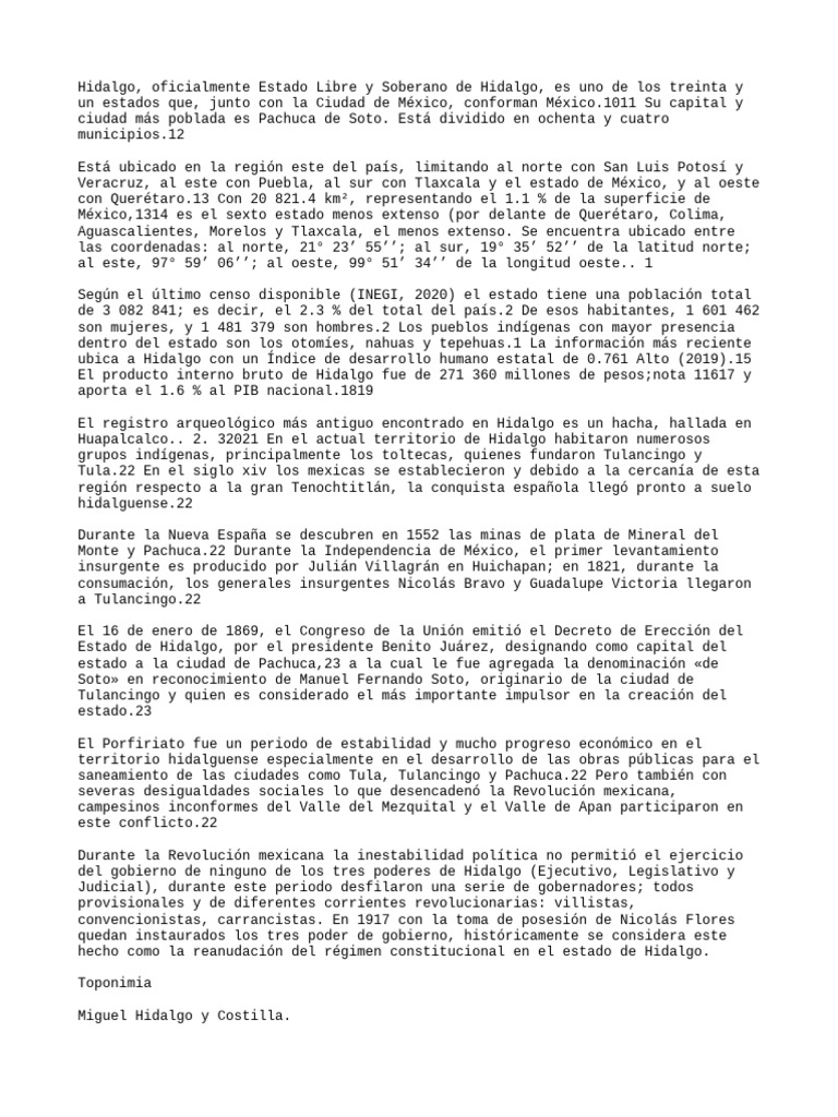 Historia y Geografía de Hidalgo | PDF | México