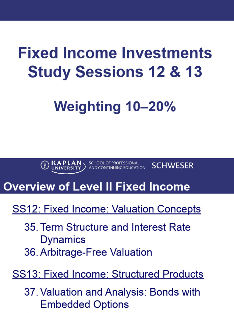 SS - 12-13 - Mindmaps - Fixed Income | PDF | Yield Curve | Option (Finance)