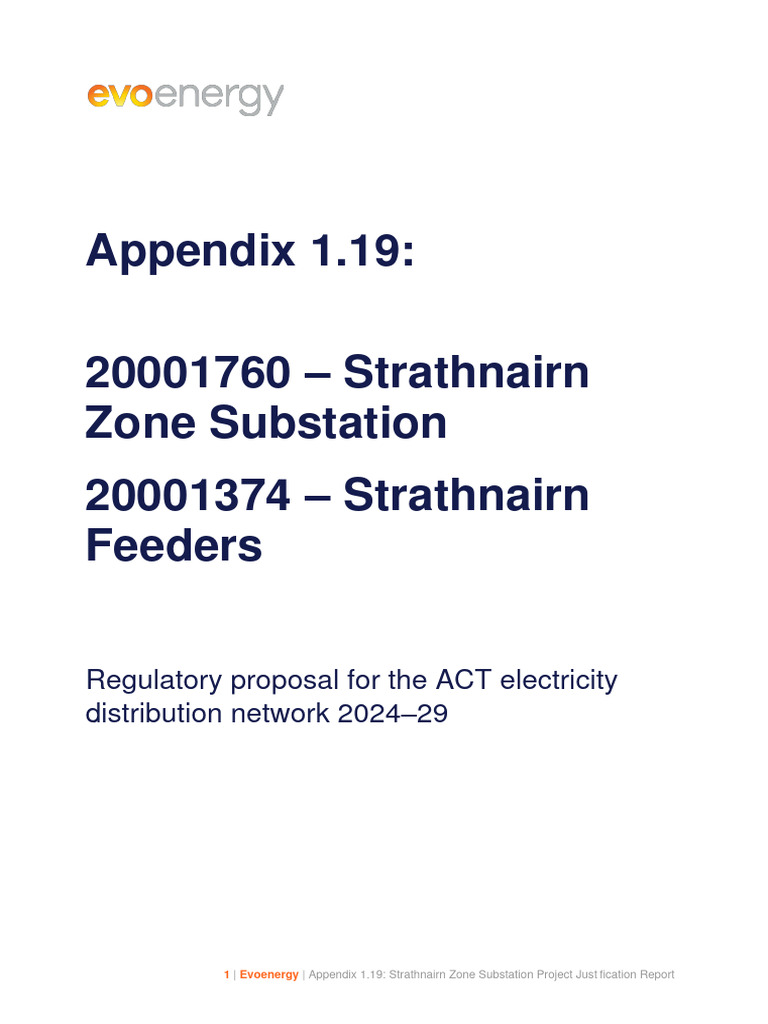 EvoenergyAppendix 119 Strathnairn Zone Substation Project Justification ...