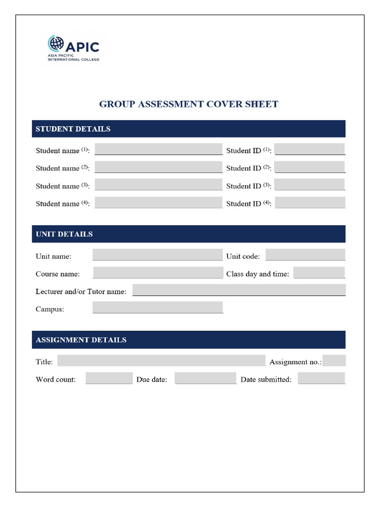 Group Assessment Coversheet-3 | PDF