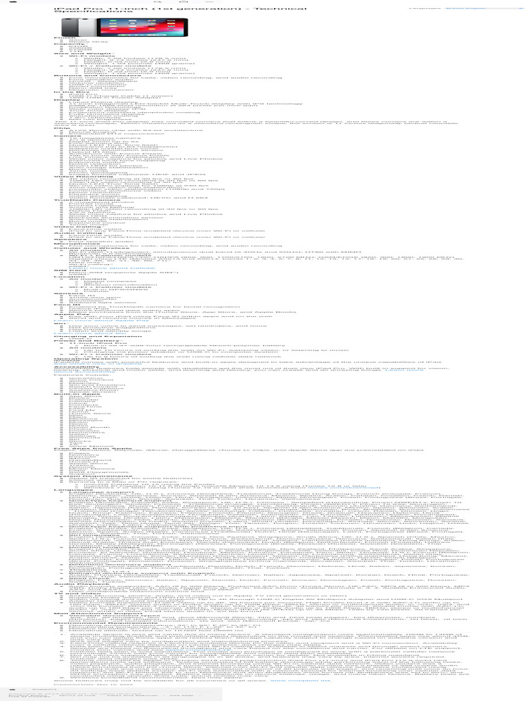 Ipad Pro 11-Inch (1st Generation) - Technical Specifications (UK) | PDF ...