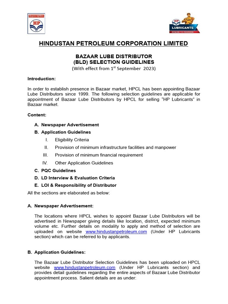 Lube-Distributor-Selection-Guidelines_Web_Sept-22 | PDF | Banks ...