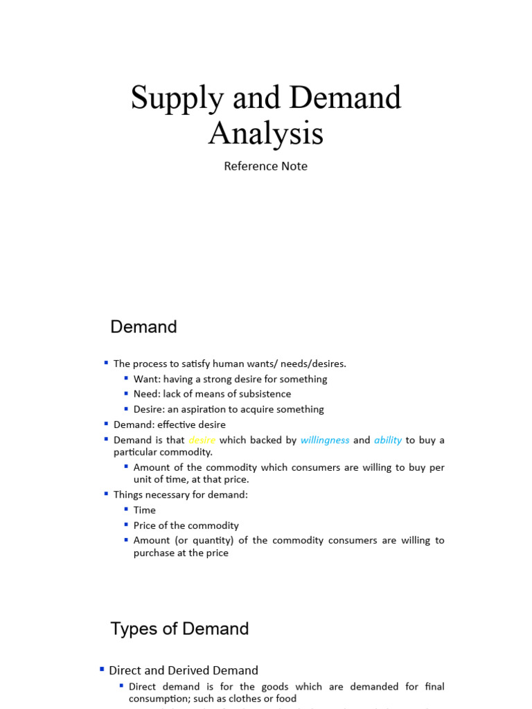 SUPPLY - AND - DEMANDSupply and Demand Anaysis | PDF | Demand | Supply (Economics)