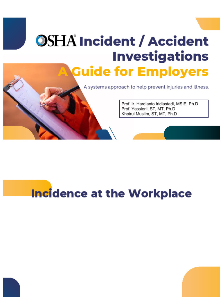Incident Investigation | PDF | Occupational Safety And Health | Safety