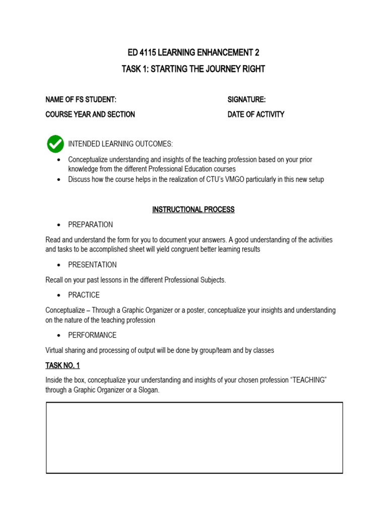 FS 1 Preliminary Activity | PDF