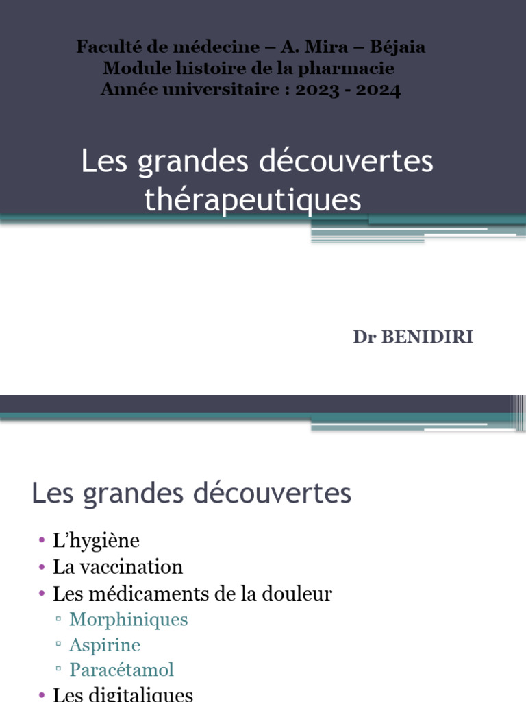 Histoire des Découvertes Médicales | PDF | Louis Pasteur | Aspirine