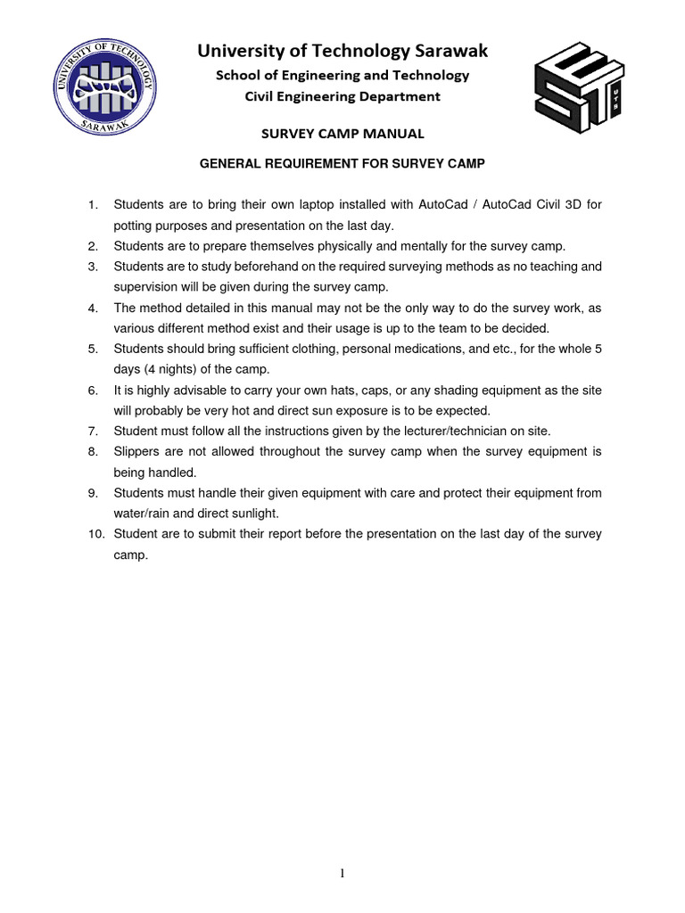 Survey Camp Manual 2023 v1 | PDF | Surveying | Metrology