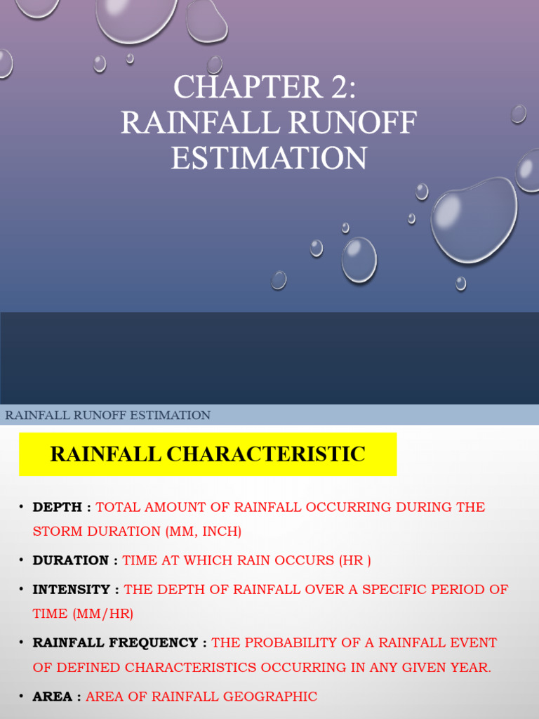 Chapter 2 Rainfall Runoff Estimation Slide | PDF Chapter 2 Rainfall Runoff Estimation Slide | PDF