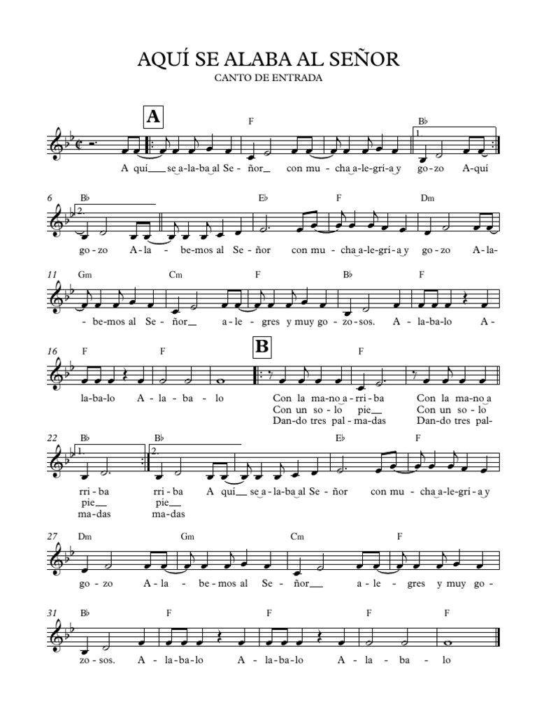 Aquí Se Alaba Al Señor | PDF