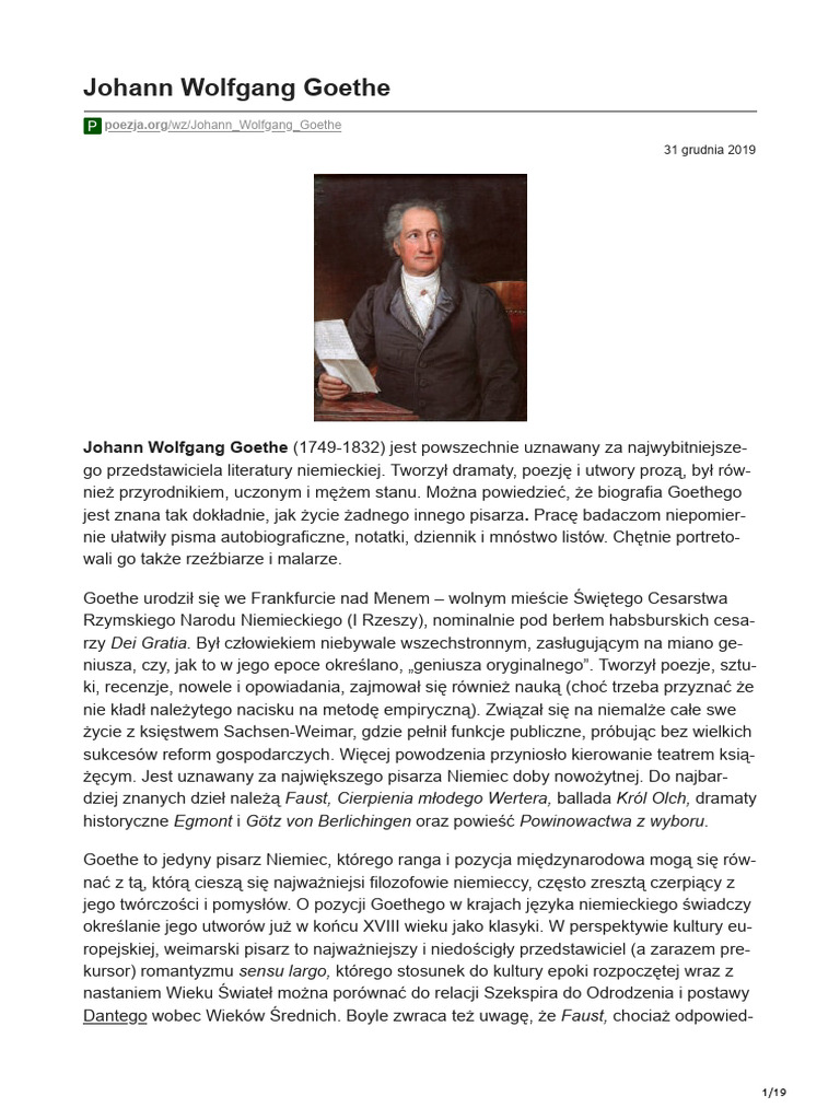 Johann Wolfgang Goethe | PDF