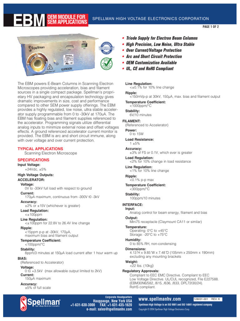 Oem Module For Sem Applications | PDF | Scanning Electron Microscope ...