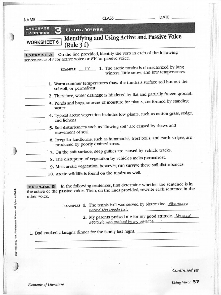 Verb Worksheets | PDF