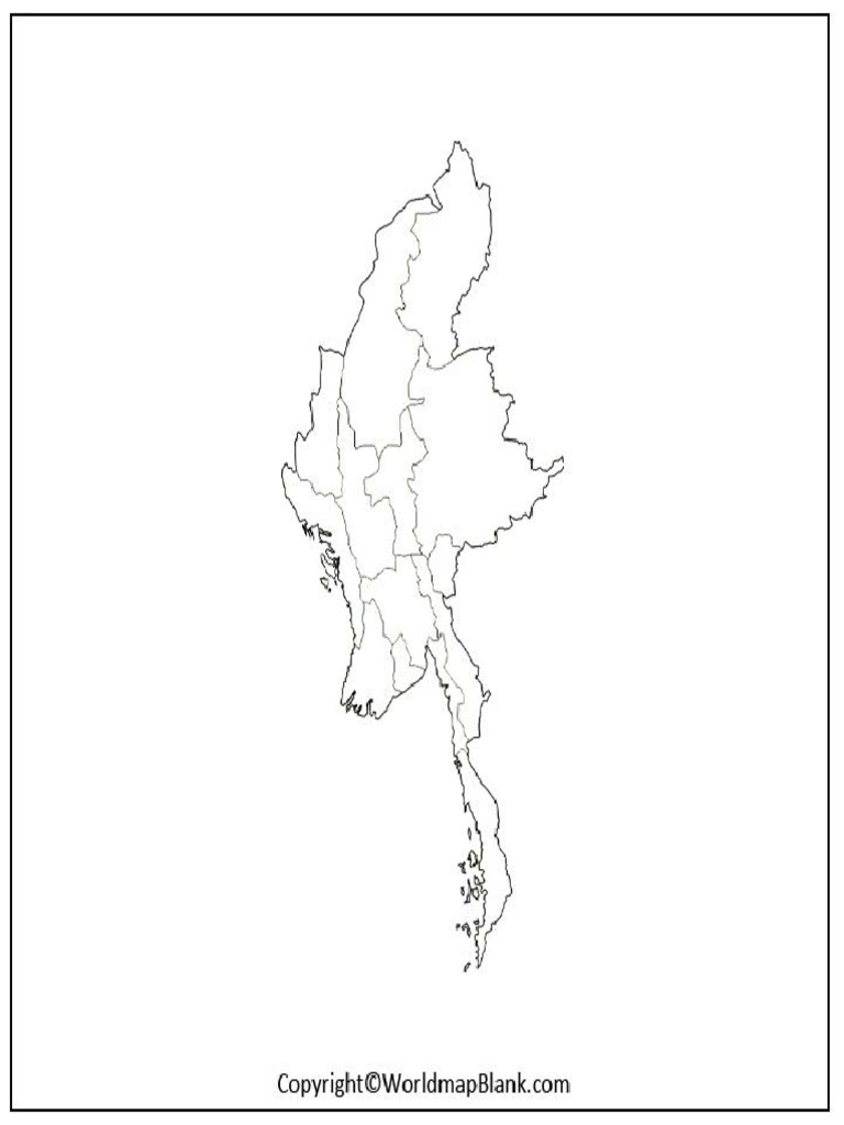 Printable Map of Myanmar | PDF