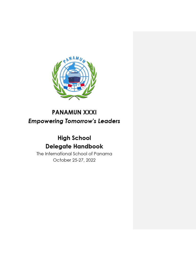 PANAMUN 31 HS Delegate Handbook ENGLISH | PDF | Committee | United Nations