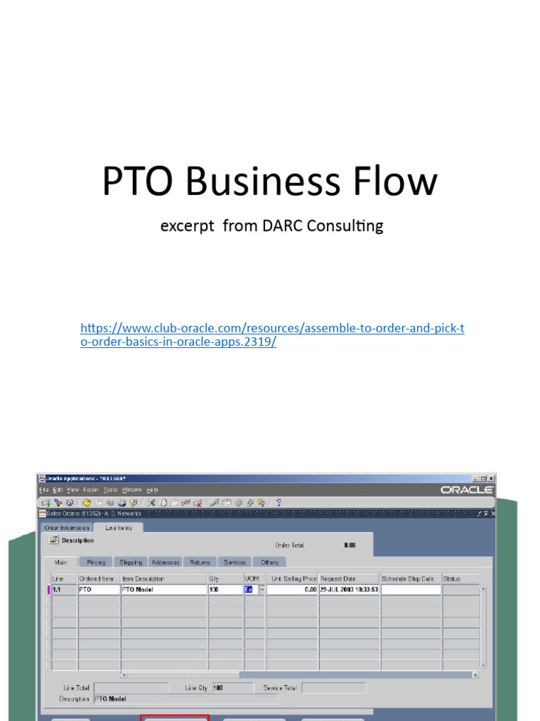 Oracle EBS - PTO Operating Flow Excerpted From DARC Consulting | PDF ...
