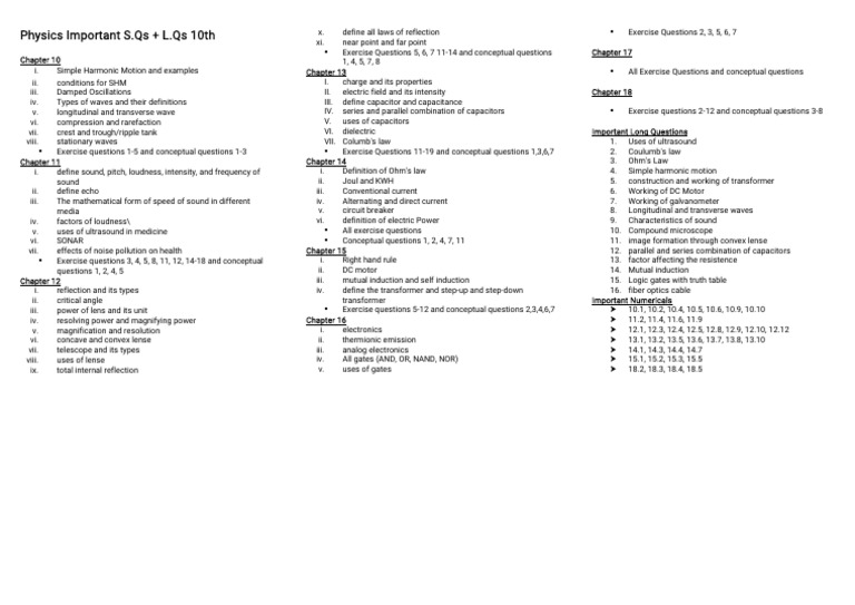 10 Physics Important | PDF