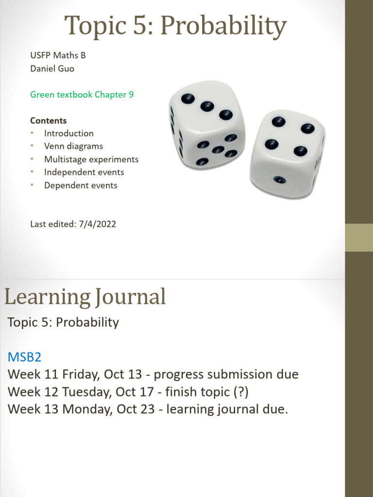 Topic 5 - Probability | PDF