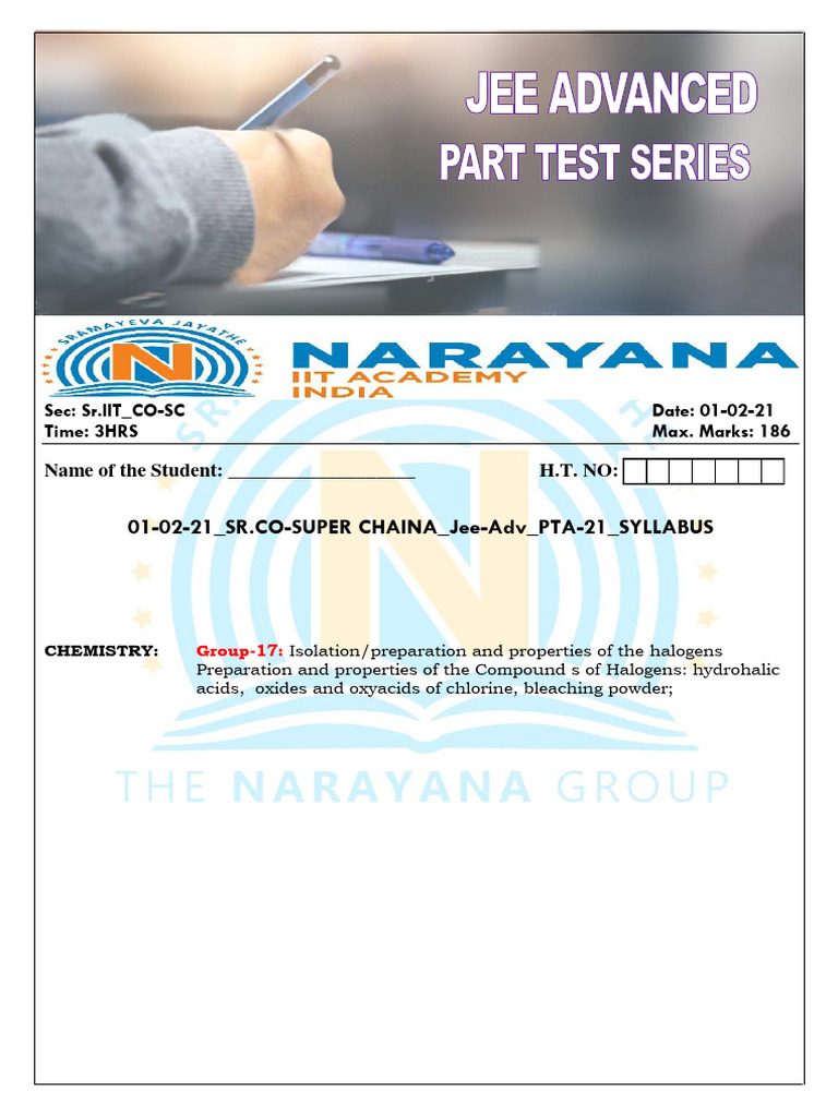 Senior Model-A&b Pta-05 Chemistry Npyq | PDF | Materials | Atoms