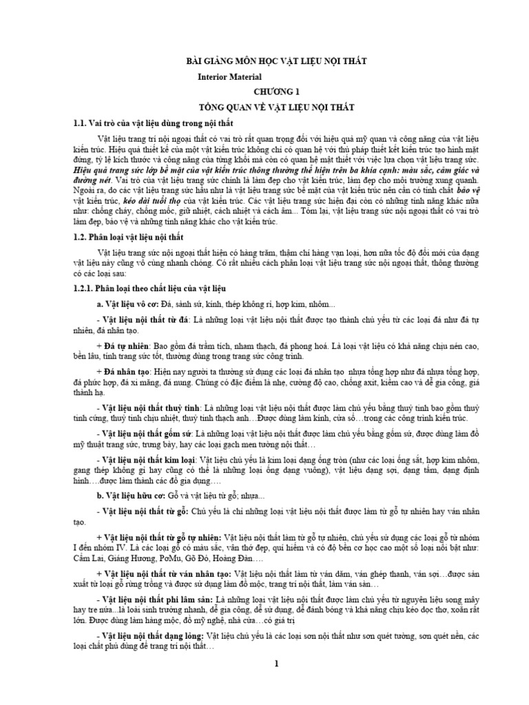 Vat Lieu Noi That | PDF
