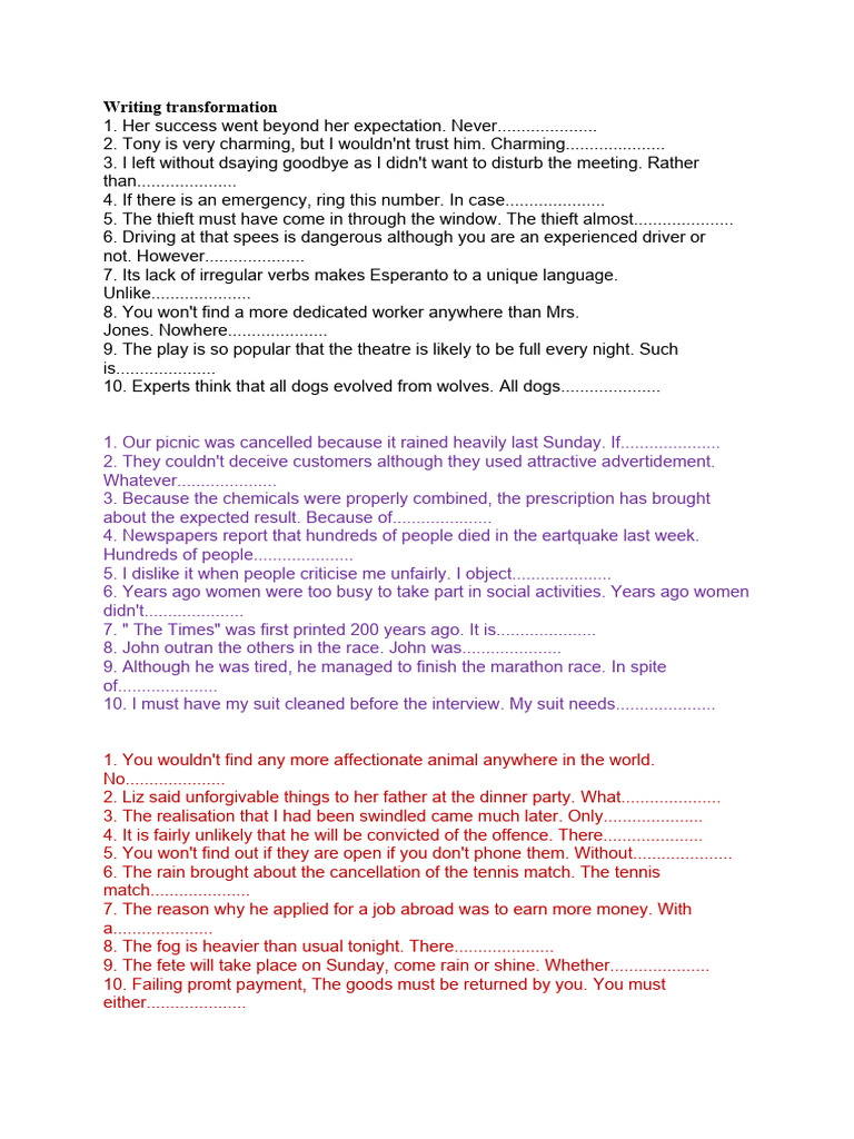 Writing Transformation Pdf