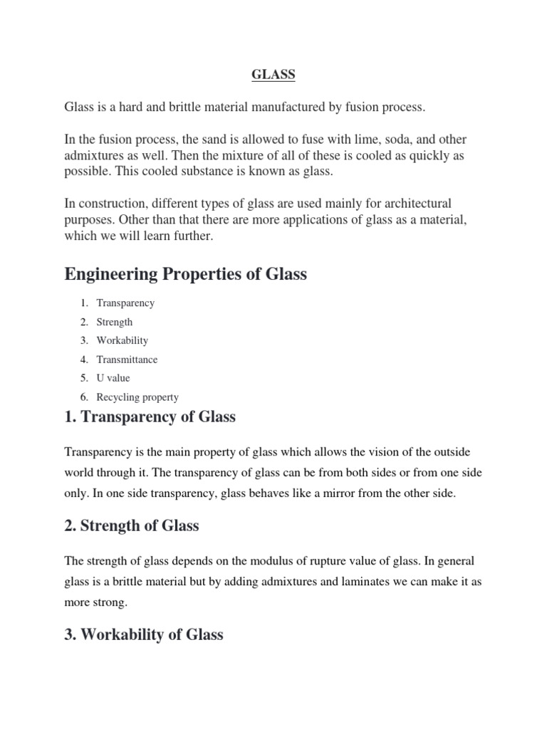Glass | PDF | Glasses | Concrete