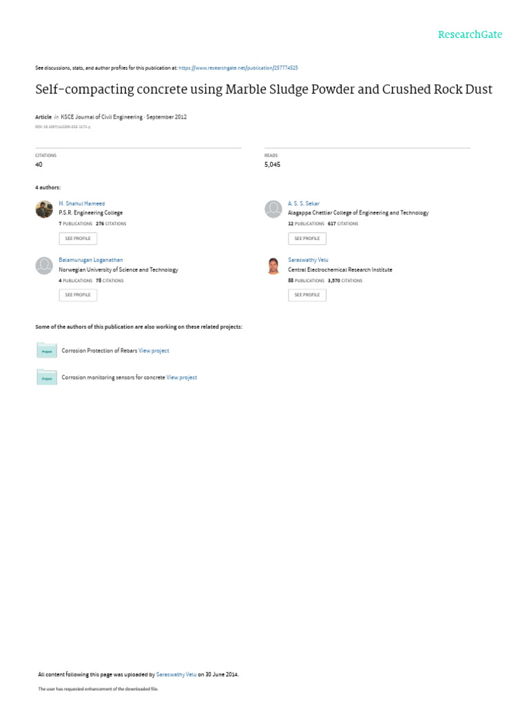 Self-Compacting Concrete Using Marble Sludge Powde | PDF | Concrete ...