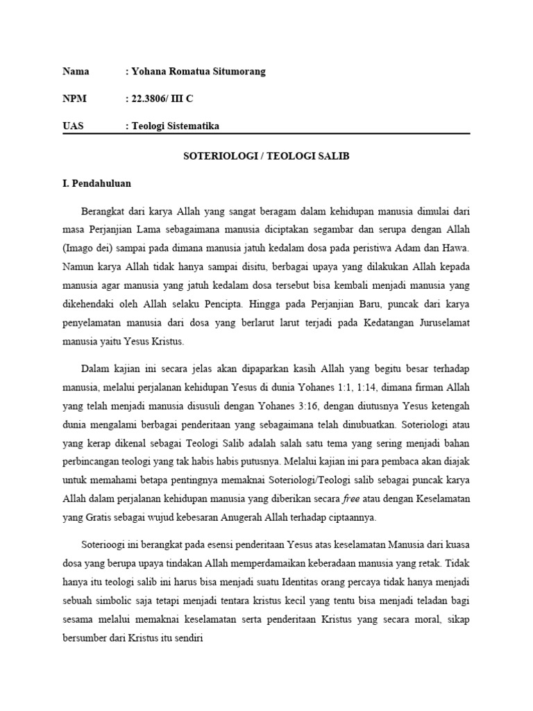 Teologi Salib Dan Trinitas | PDF