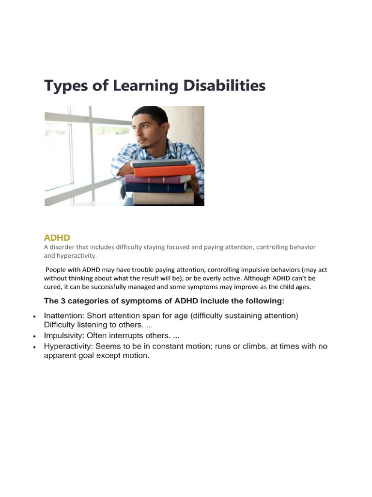 Types of Learning Disabilities | PDF