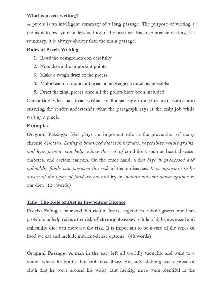 Precis Writing | PDF | Jawaharlal Nehru | Healthy Diet